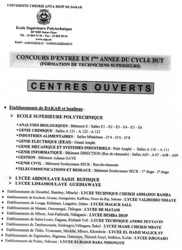 Concours d'entré à l'ESP - Concoursn.com